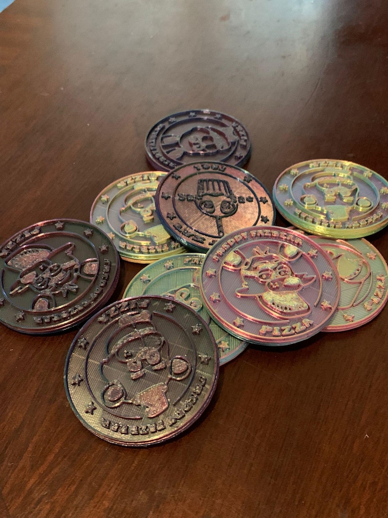 FNAF 1 Tokens – 3D Printed Color-shift Collectibles, 6cm - Etsy