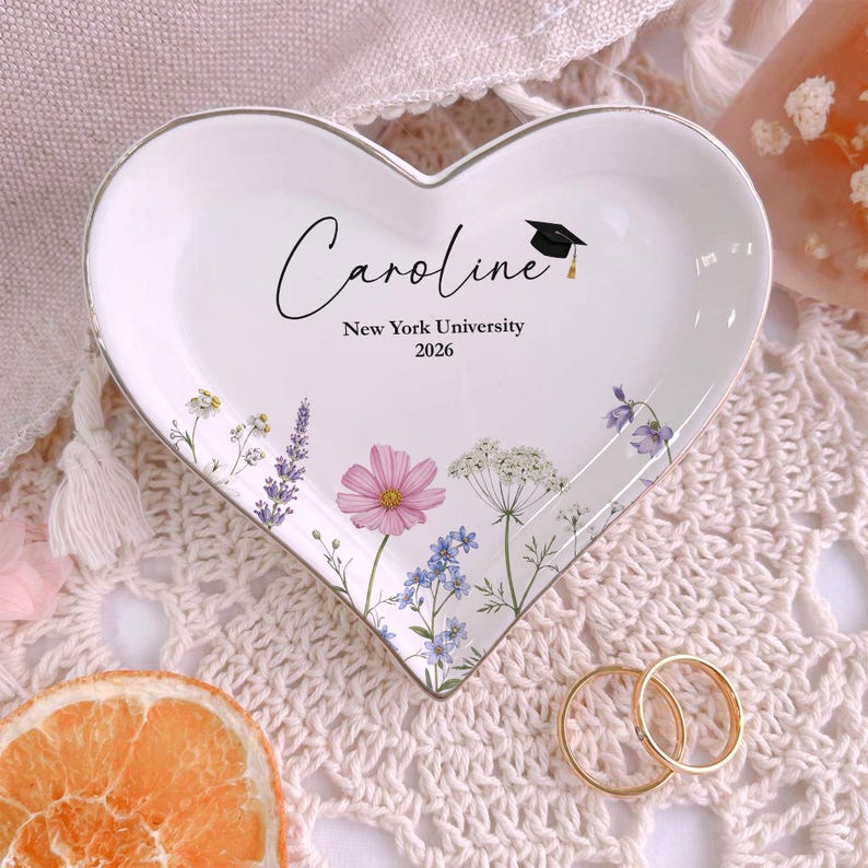 Personalized Flower Graduation Dish, Wildflower Grad Gift, Gift for Her ...