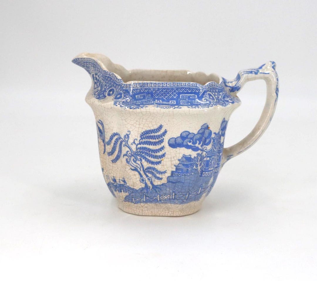 Antique Blue Willow Creamer Pitcher | Dudson Wilcox & Till England ...