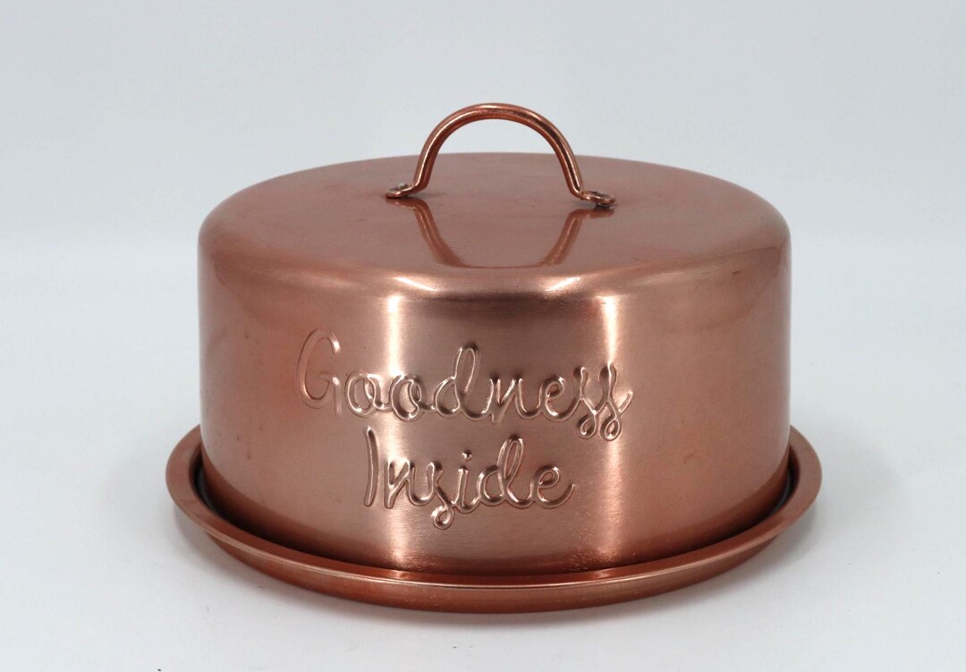 Vintage Copper Cake Carrier | Embossed “goodness Inside” | Retro Baking ...