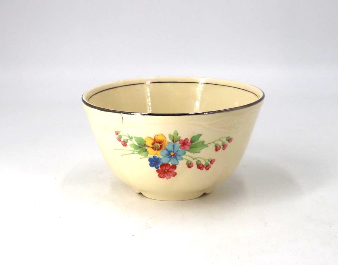 Vintage Homer Laughlin Virginia Rose Small Mixing or Cranberry Bowl ...