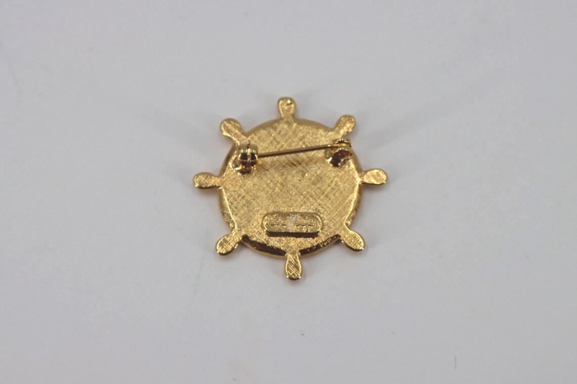 Vintage Ginnie Johansen Sailboat Brooch | 1.25" Gold Tone Nautical Pin ...