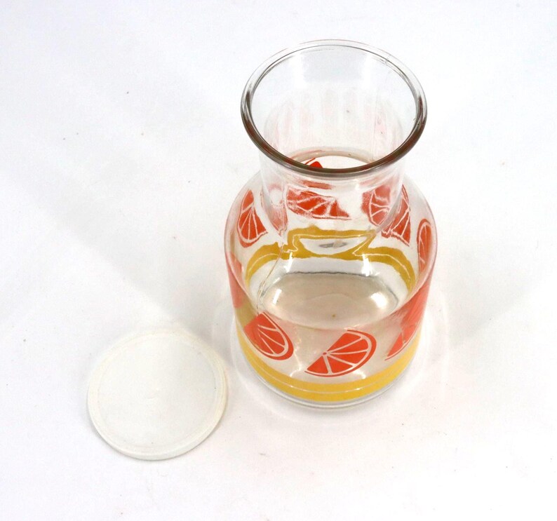 Vintage Libby of Canada Orange Juice Decanter • Retro Citrus Carafe • 48 Oz Glass Pitcher W/ Lid ...