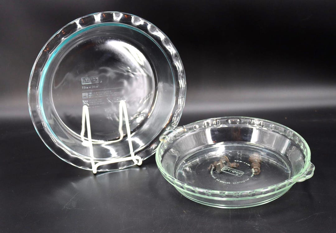 Vintage Pyrex Pie Pan Set: 9.5" Deep Dish Glass Bakeware - Etsy