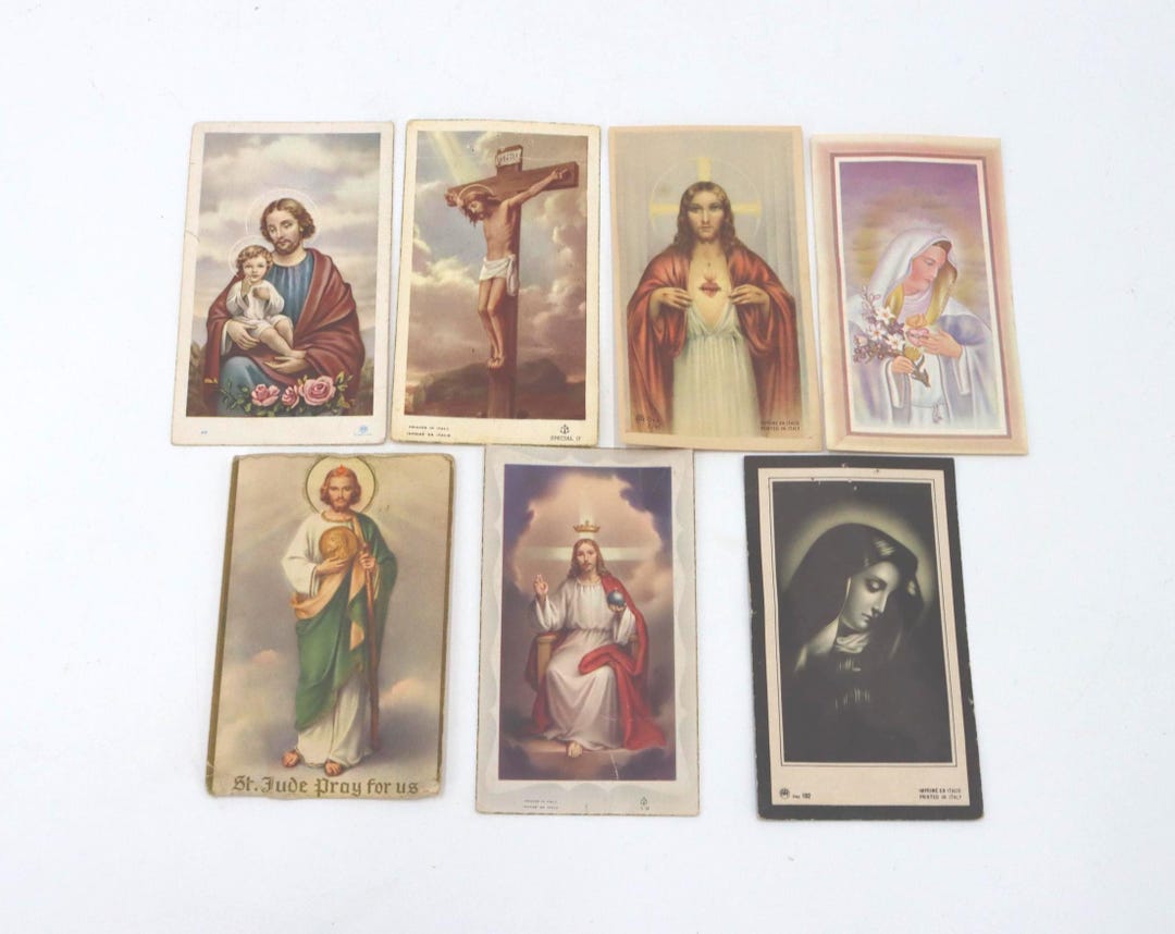Vintage Religious Prayer Cards | Mid-century Catholic Ephemera, Italian ...