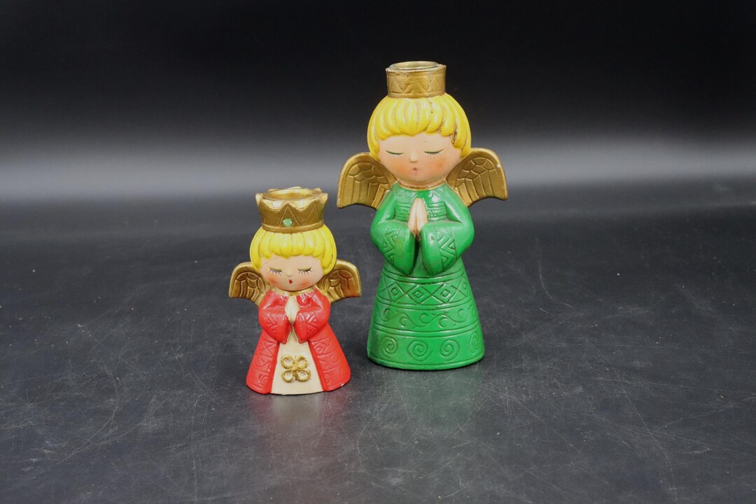 Vintage Angel Candle Holders: Parma Paper Mâché MCM Christmas Decor - Etsy