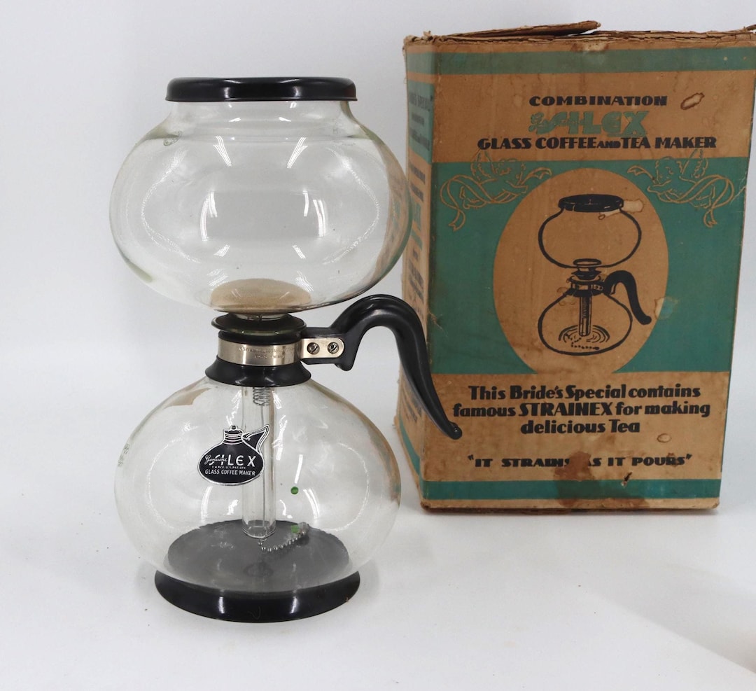 Vintage Silex Glass Vacuum Coffee Maker: NOS Mid-century Syphon Brewer ...