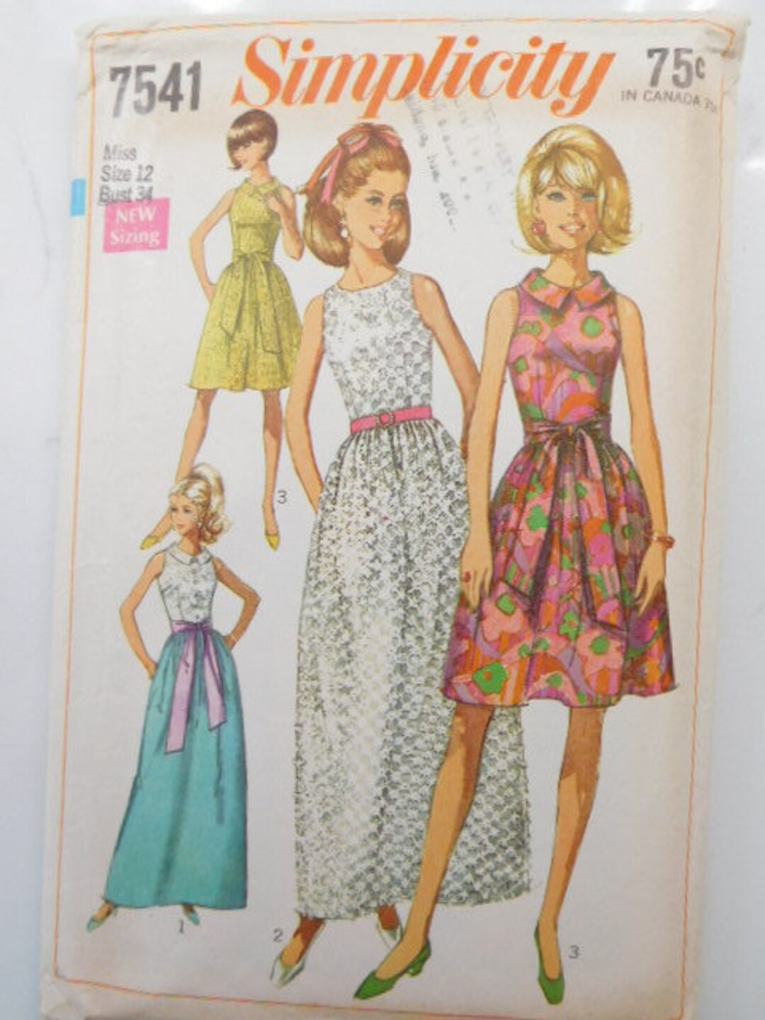 Vintage 1960's Simplicity 7541 Dress Pattern Size 11 - Etsy Sweden