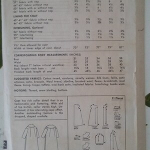 Advance 9181 Sewing Pattern Misses' Coat Size 10 - Etsy
