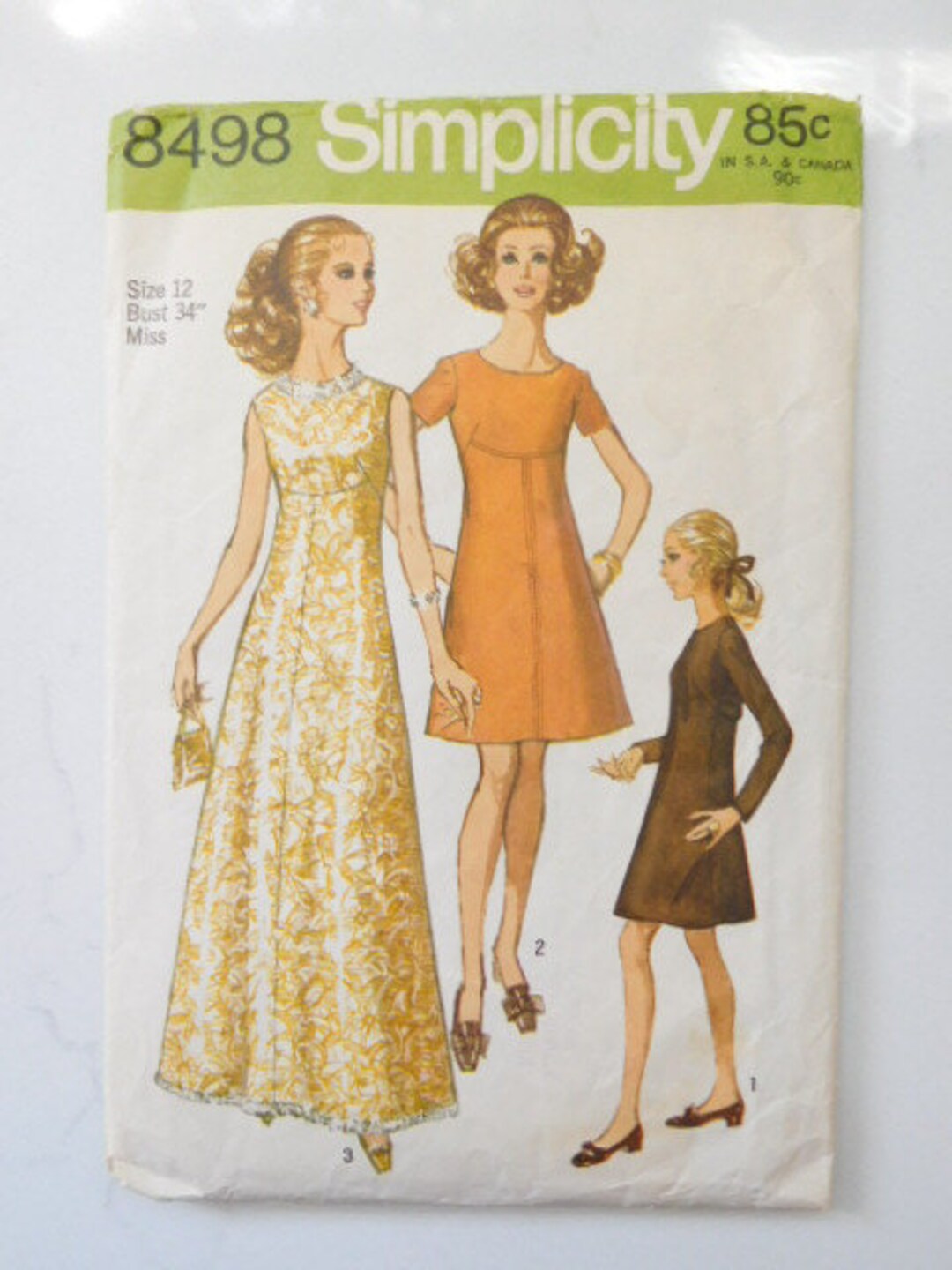 Vintage 1960's Simplicity 5918 Dress Pattern Size 12 - Etsy