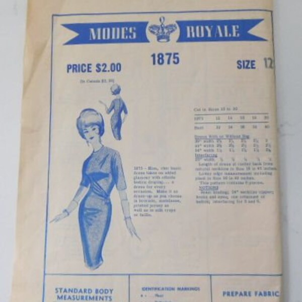 Modes Royale Sewing Patterns - Etsy