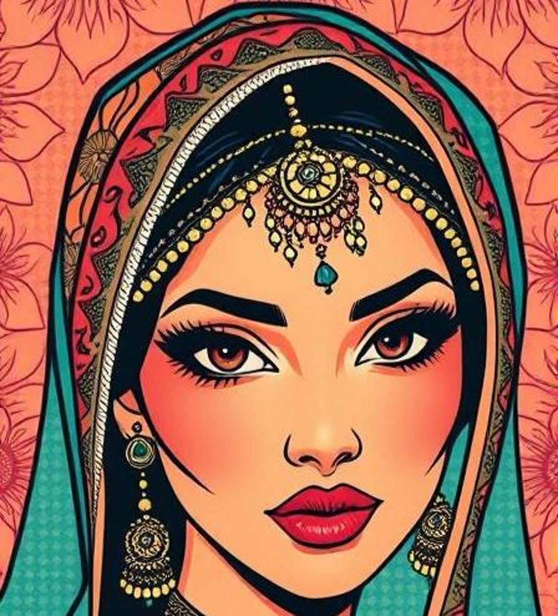 Aesthetic Wallpaper - Indian/sikh/punjabi Beauty - Cultural Pop Art - Etsy