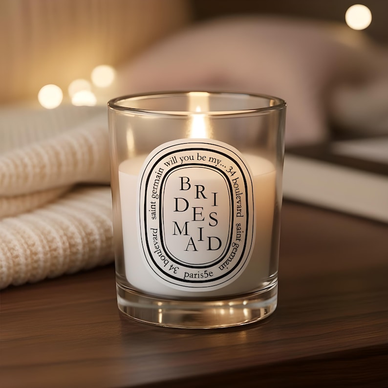 Diptyque-inspired Candle Label Stickers – Bridesmaid Proposal - Etsy