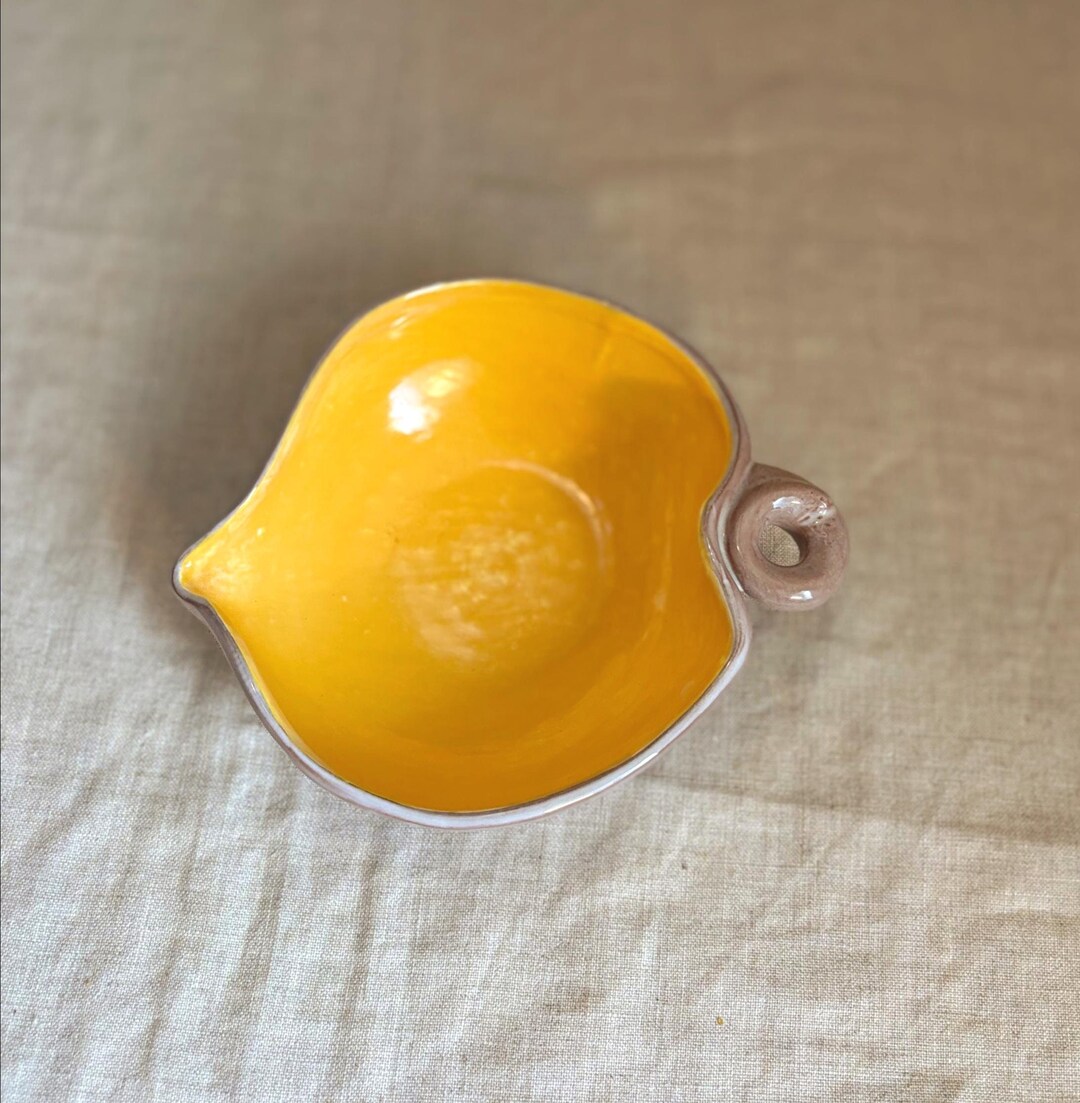 Vintage Stangl Leaf Bowl – Persian Yellow and Gray – 7 Inches – Serving ...