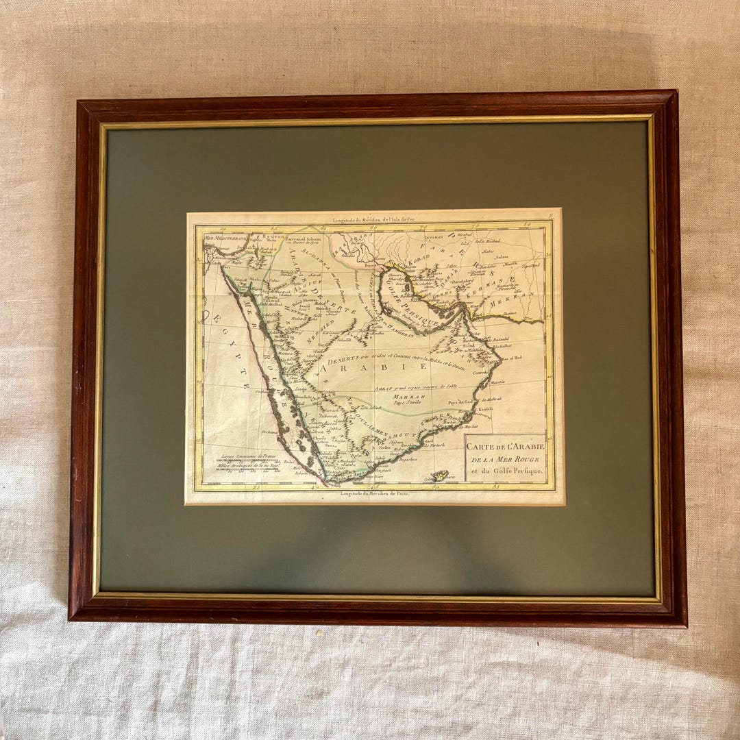 Antique Map of Arabia – C.1787 Original – French Engraving With Red Sea ...