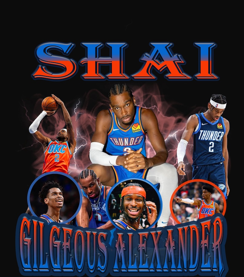 Shai Gilgeous-alexander T Shirt Design PNG Instant Download 300 Dpi Png ...