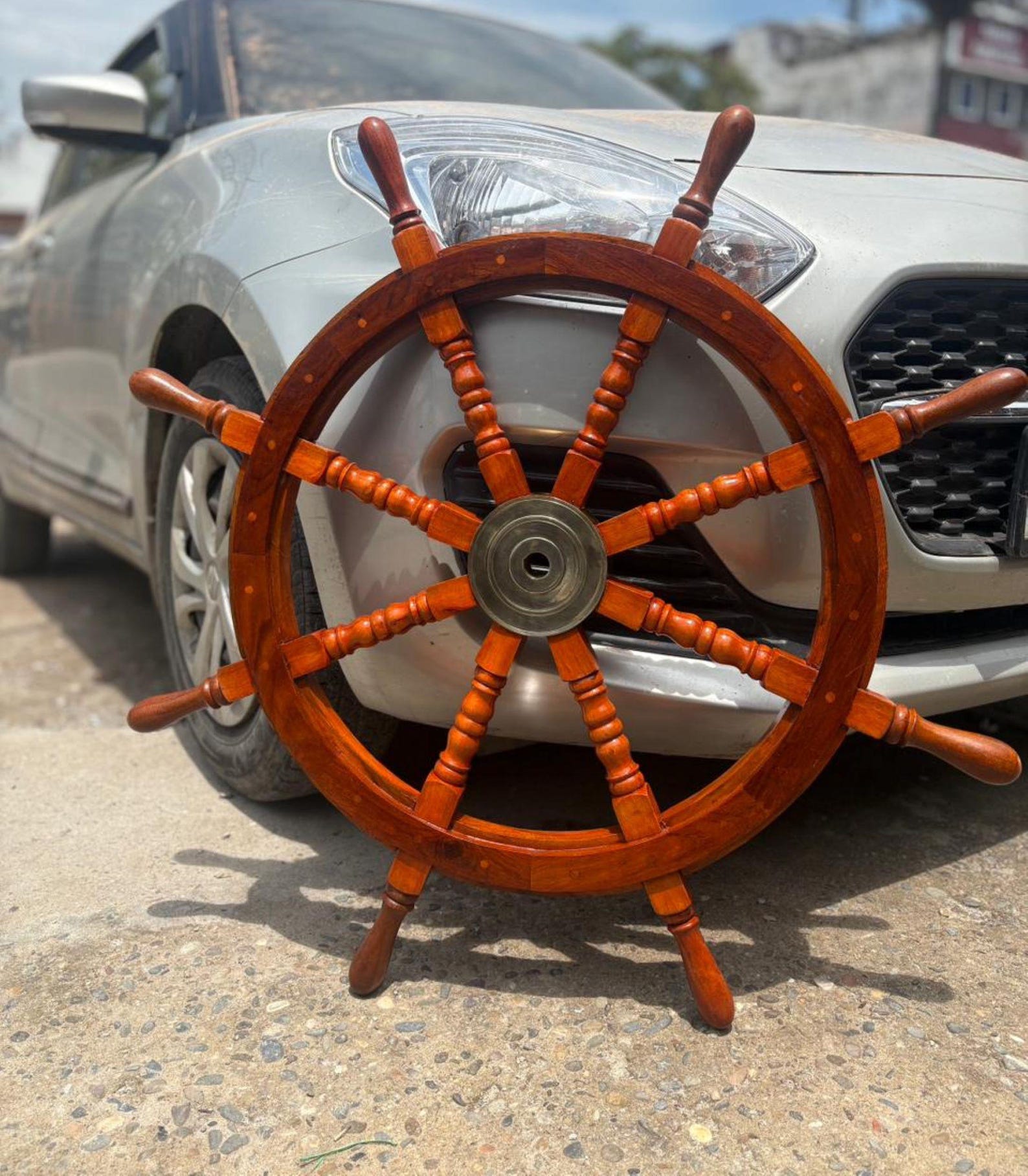 Handmade Nautical Wooden Ship Wheel Marine Wall Decor, Sailor Gift ...