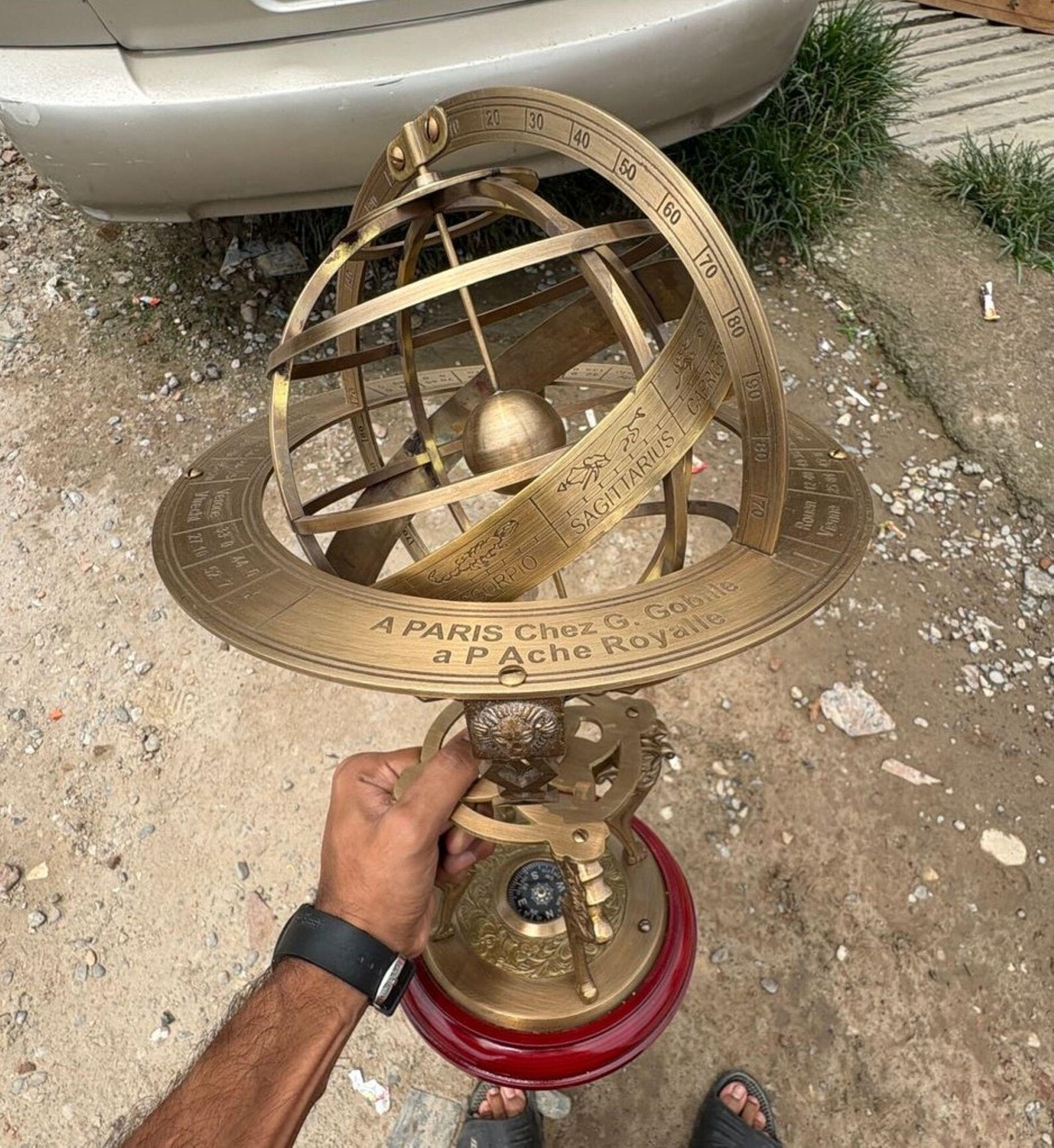 Lion Brass Armillary Sphere With Working Compass, Nautical Decor - Etsy