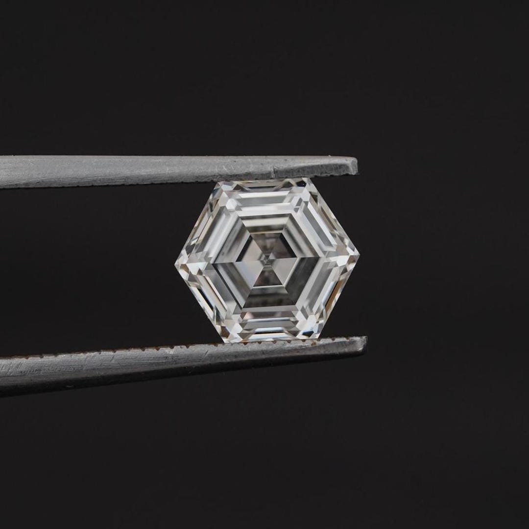 Step Cut Hexagon Lab Grown Diamond, Antique Cut Loose Diamond for Her ...