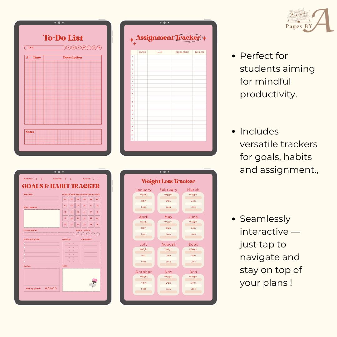 2025 Retro Digital Planner Template | Undated | Canva Planner Template ...
