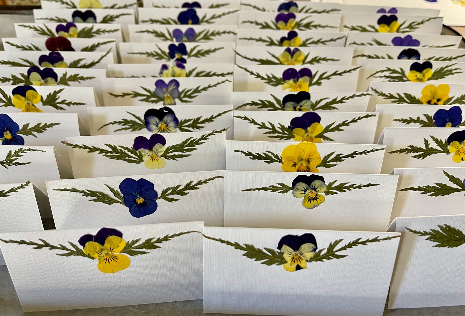 Pressed Flower Place Cards Wedding Table Name Cards Set of | Etsy