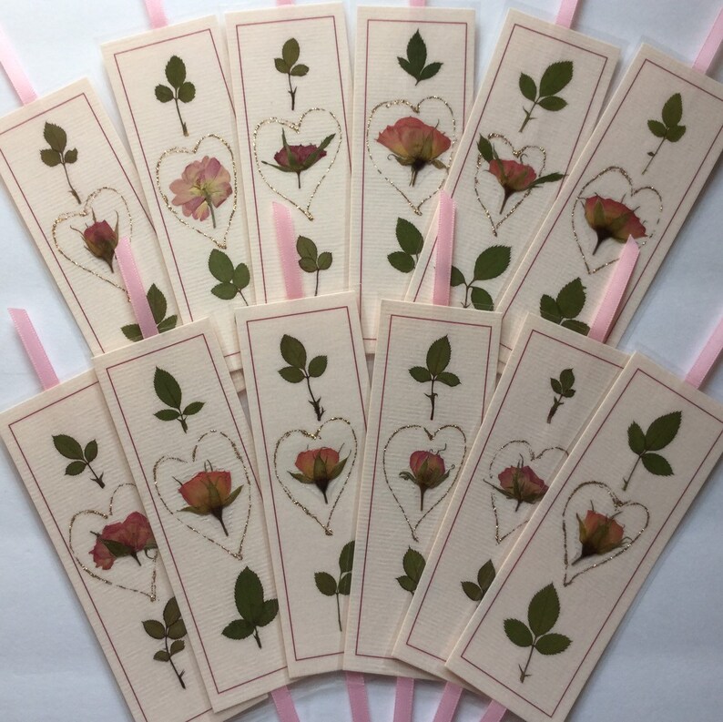 Rose Bookmark Real Roses Pressed Flower Bookmarks Laminated - Etsy