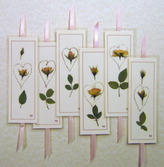 Pressed Flowers Pink Rose Bookmarks Book Accessory the | Etsy