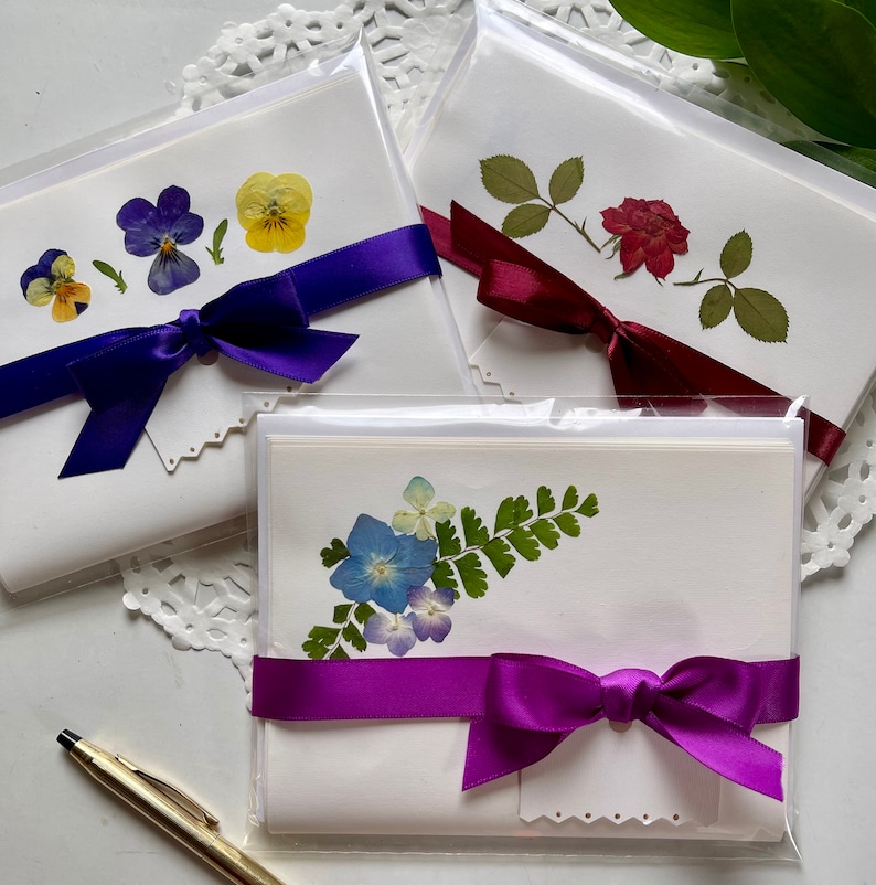 Pressed Flower Stationery Set Floral Writing Paper Hydrangea - Etsy