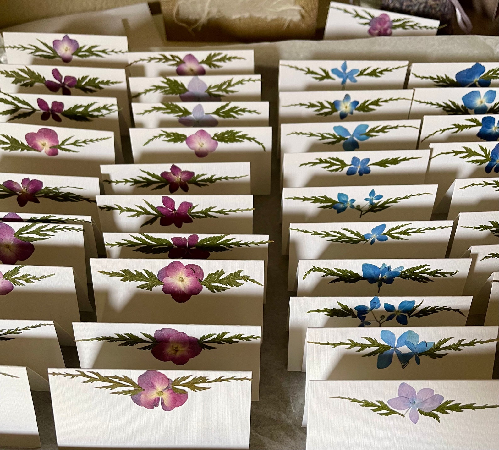 Pressed Flower Place Cards Wedding Table Name Cards Set of | Etsy