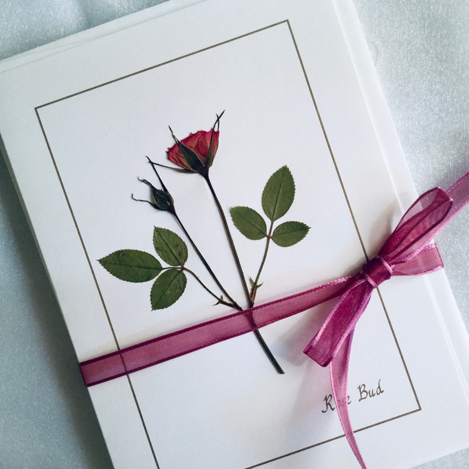 Pressed Flower Rose Card Set, Mothers Day Gift for Her, Floral Cards ...