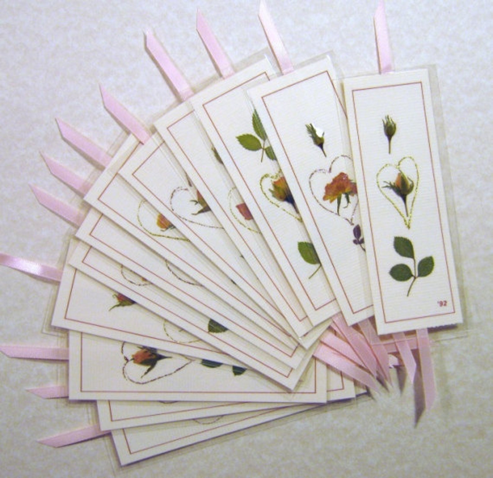 Pressed Flowers Pink Rose Bookmarks Book Accessory the | Etsy
