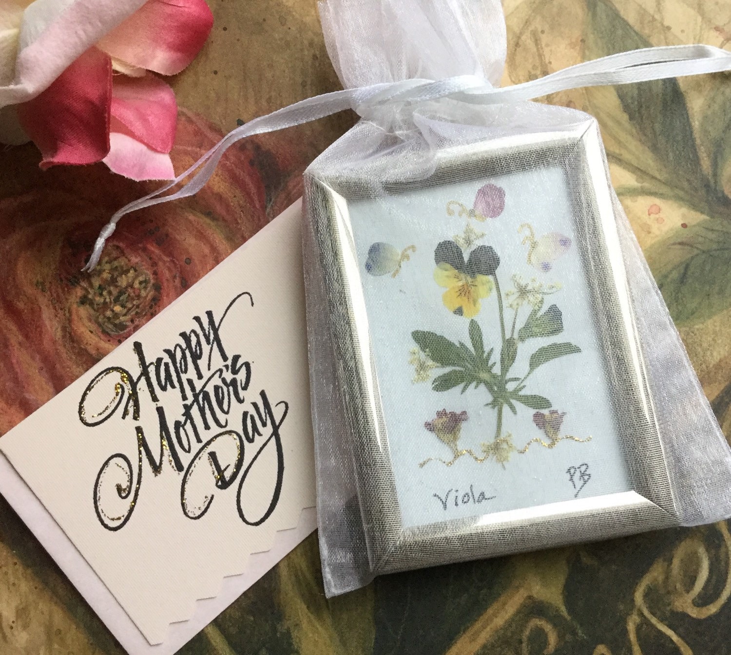 Mixed Media Collage Pansies Pressed Flowers Framed Pansy | Etsy