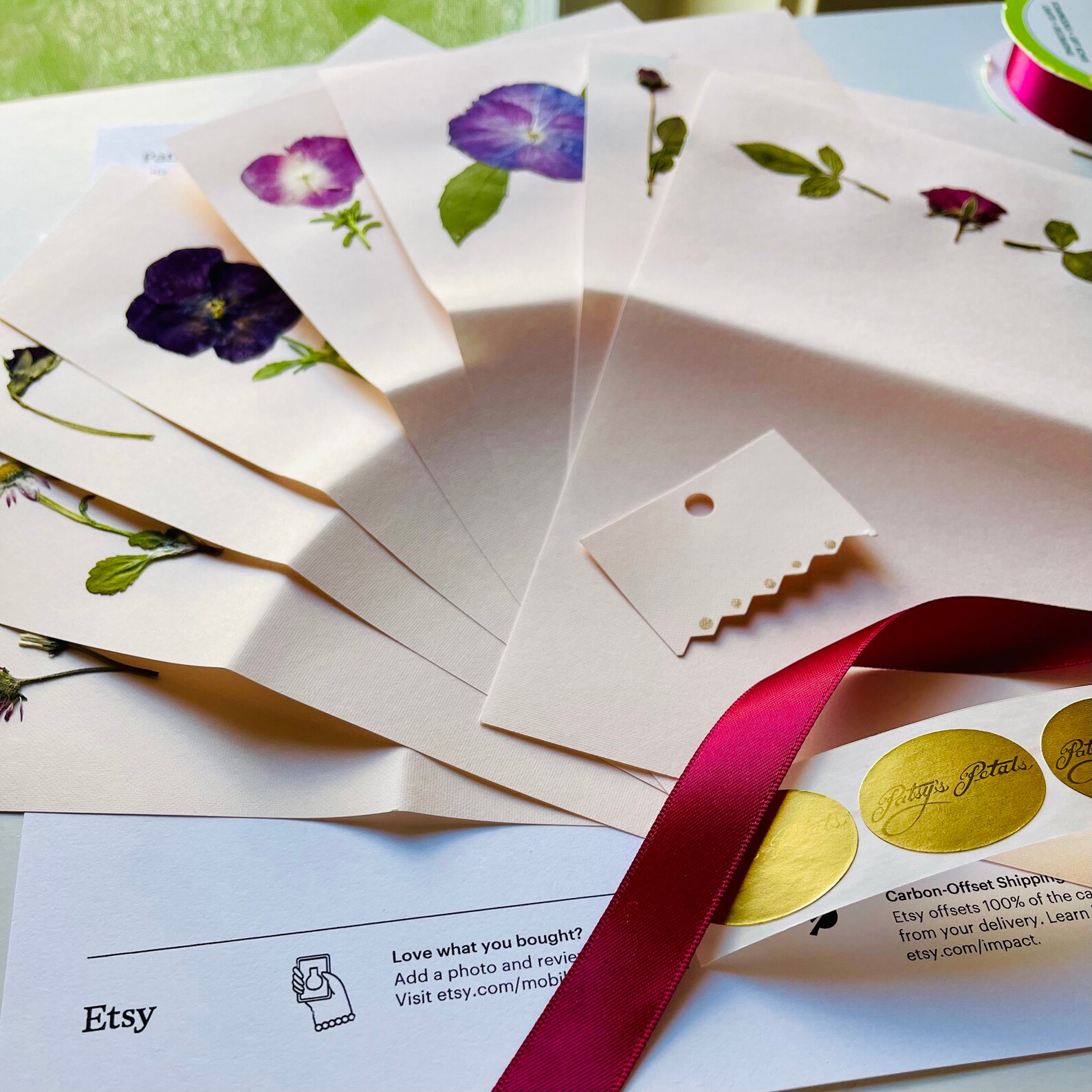 Stationery Notes Pressed Flowers Gift Set for Her Letter - Etsy