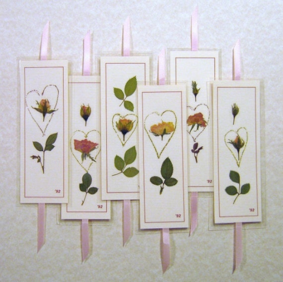 Pressed Flowers Pink Rose Bookmarks Book Accessory the | Etsy