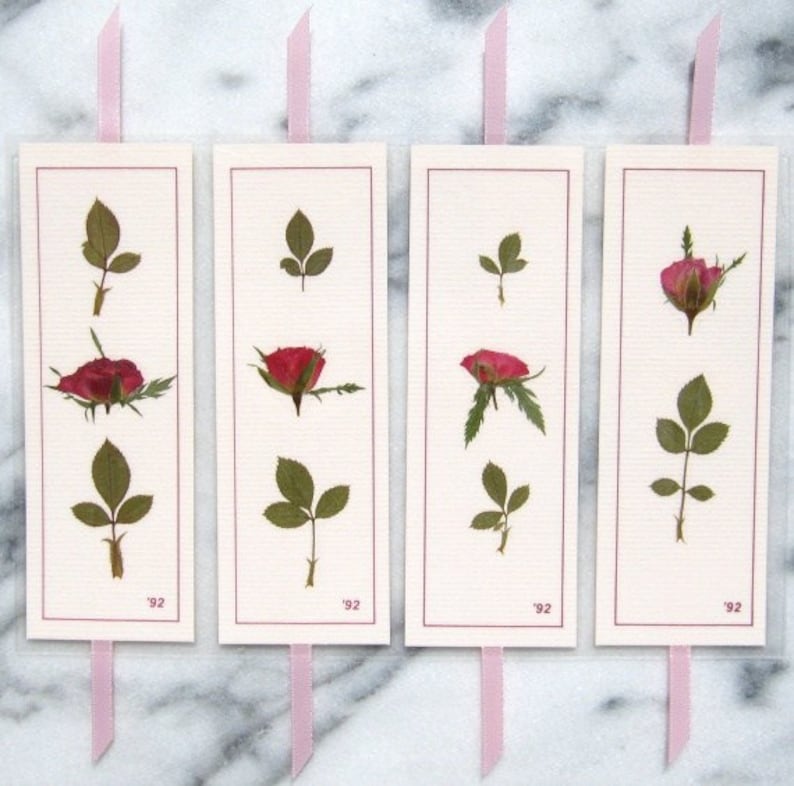Rose Bookmark Real Roses Pressed Flower Bookmarks Laminated | Etsy