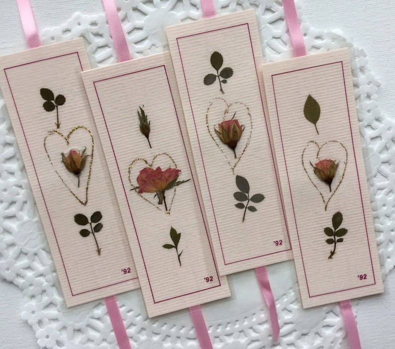 Rose Bookmark Real Roses Pressed Flower Bookmarks Laminated | Etsy