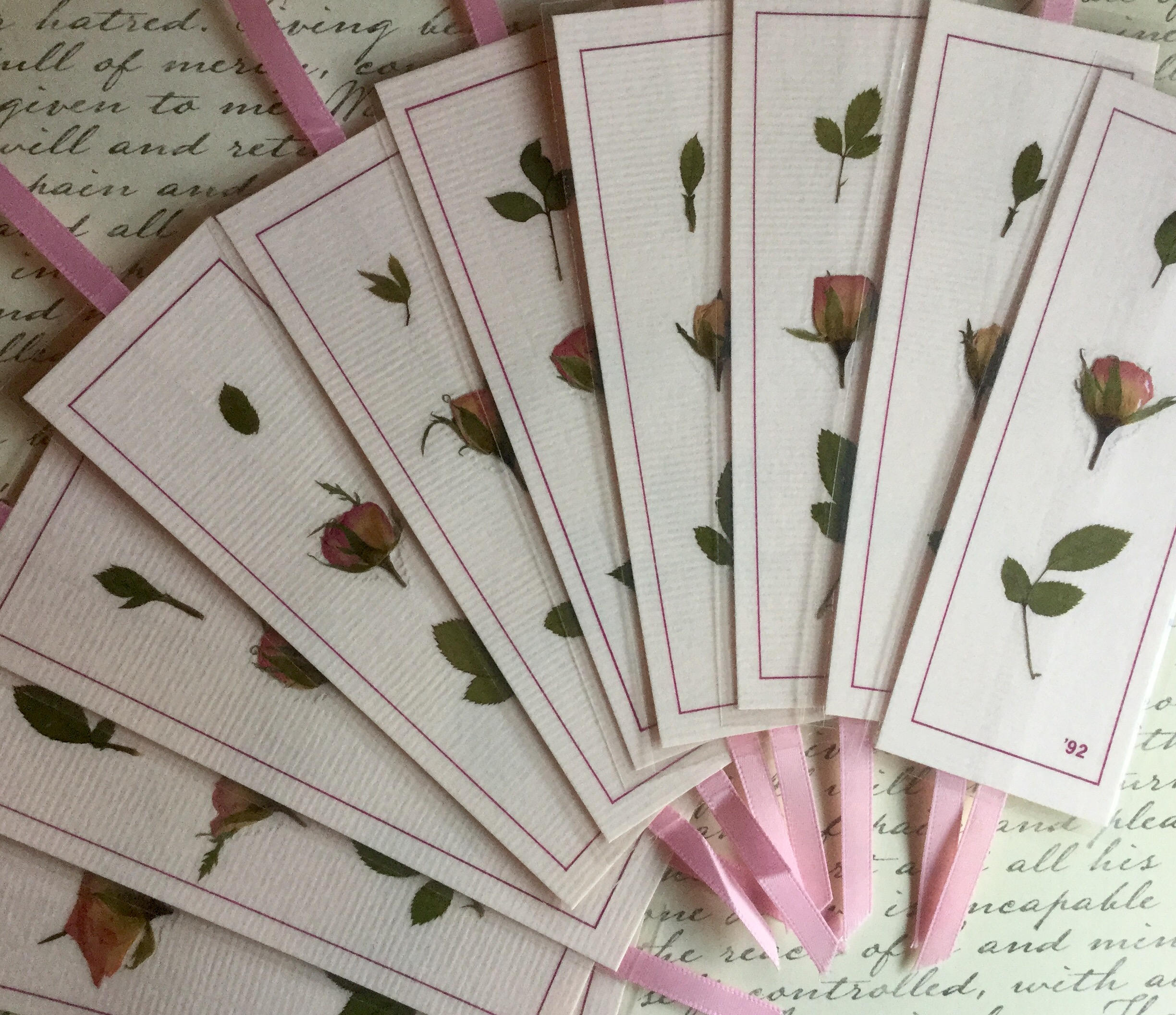 Bookmark Pink Rose Pink Bookmark Gift for Her Floral Book - Etsy