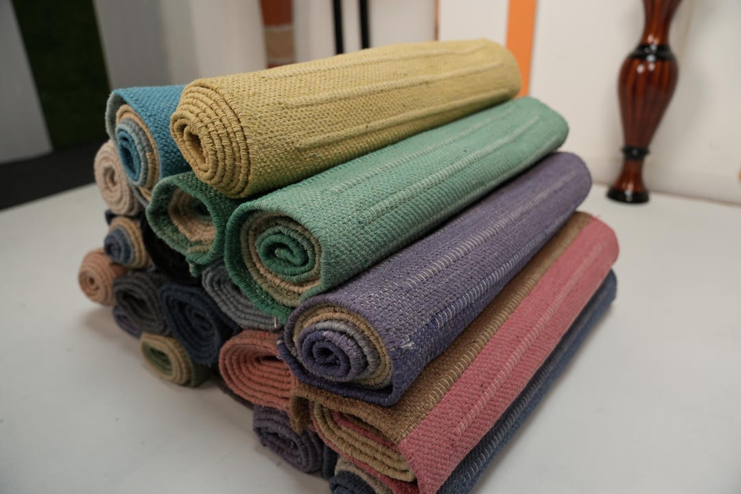 Organic Cotton Yoga Mat, Handwoven Eco-friendly Pilates Fitness Mat - Etsy