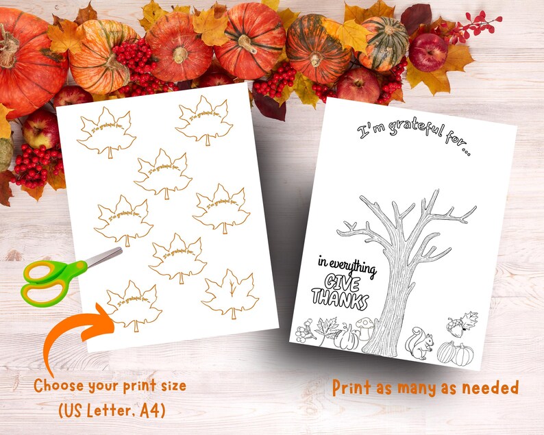 Thanksgiving Gratitude Tree Printable, Thankful Handprint Art Kit for ...