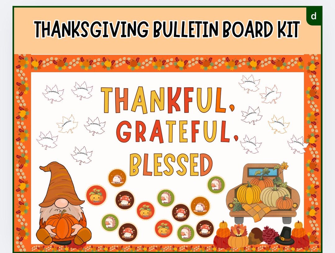 Printable Thanksgiving Bulletin Board Kit,november Classroom Decor ...