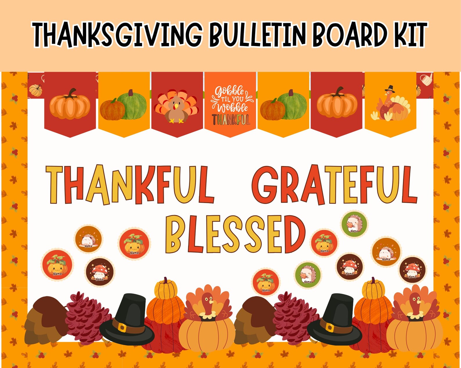Printable Thanksgiving Bulletin Board Kit,november Classroom Decor ...
