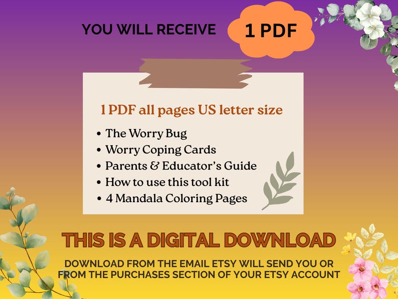 Neuroscience-based Worry Bug, Coping Cards Bundle, Kids Anxiety Relief ...