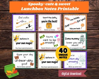 Halloween Lunchbox Notes, Lunchbox Notes for Kids, Positive ...