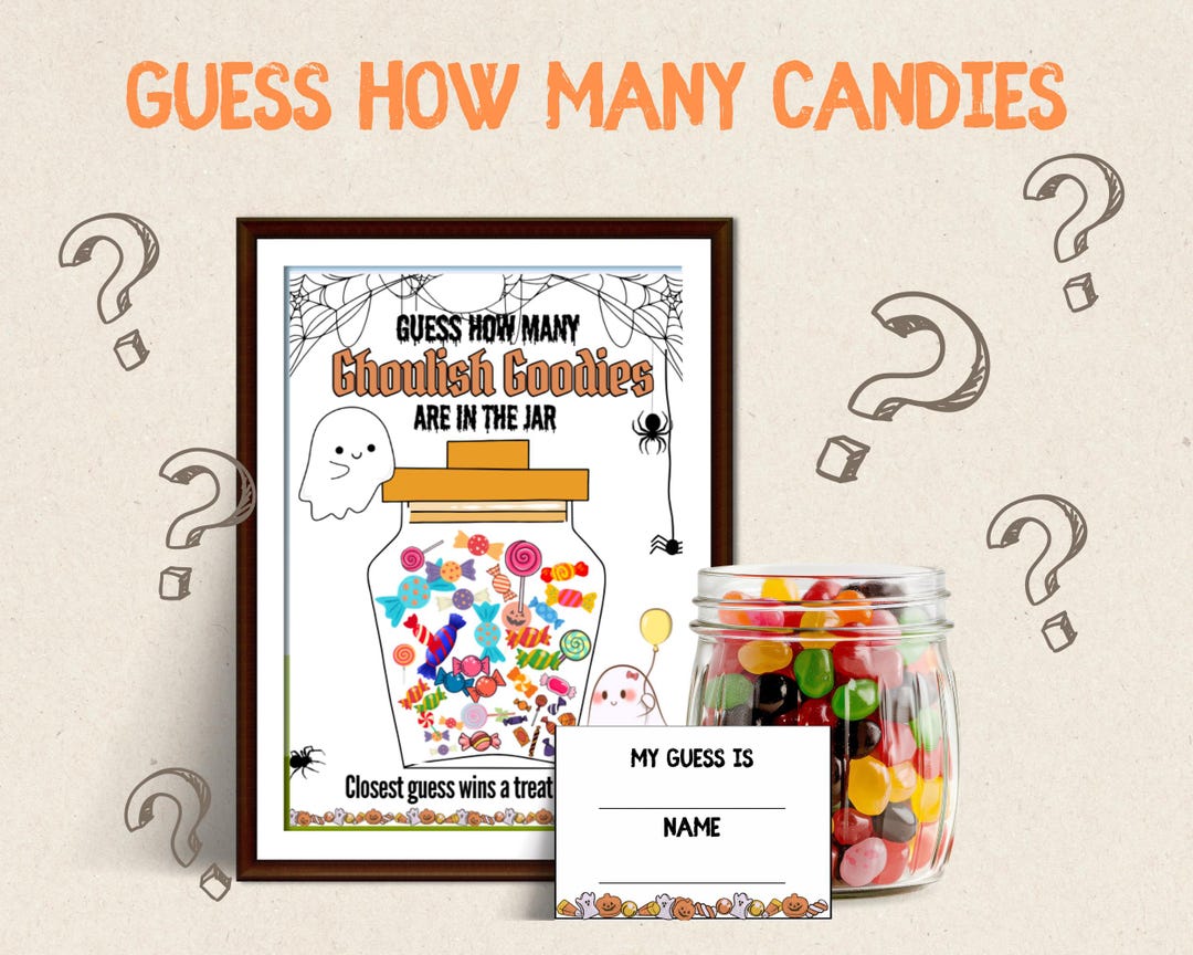 Halloween Guess How Many Candies Game, Printable Halloween Candy ...