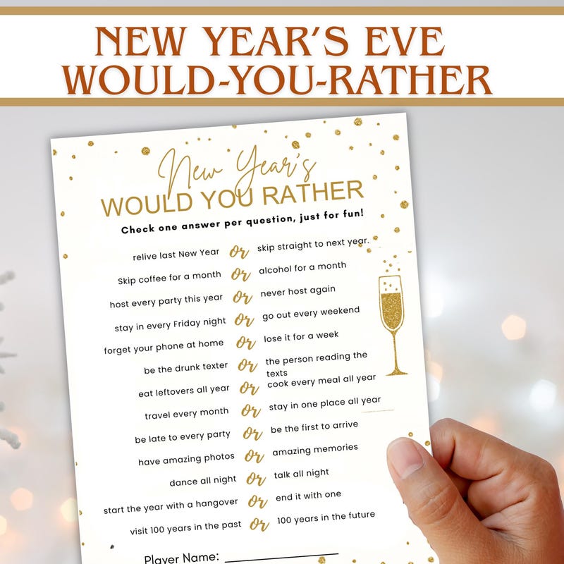 Would You Rather Nye - Etsy
