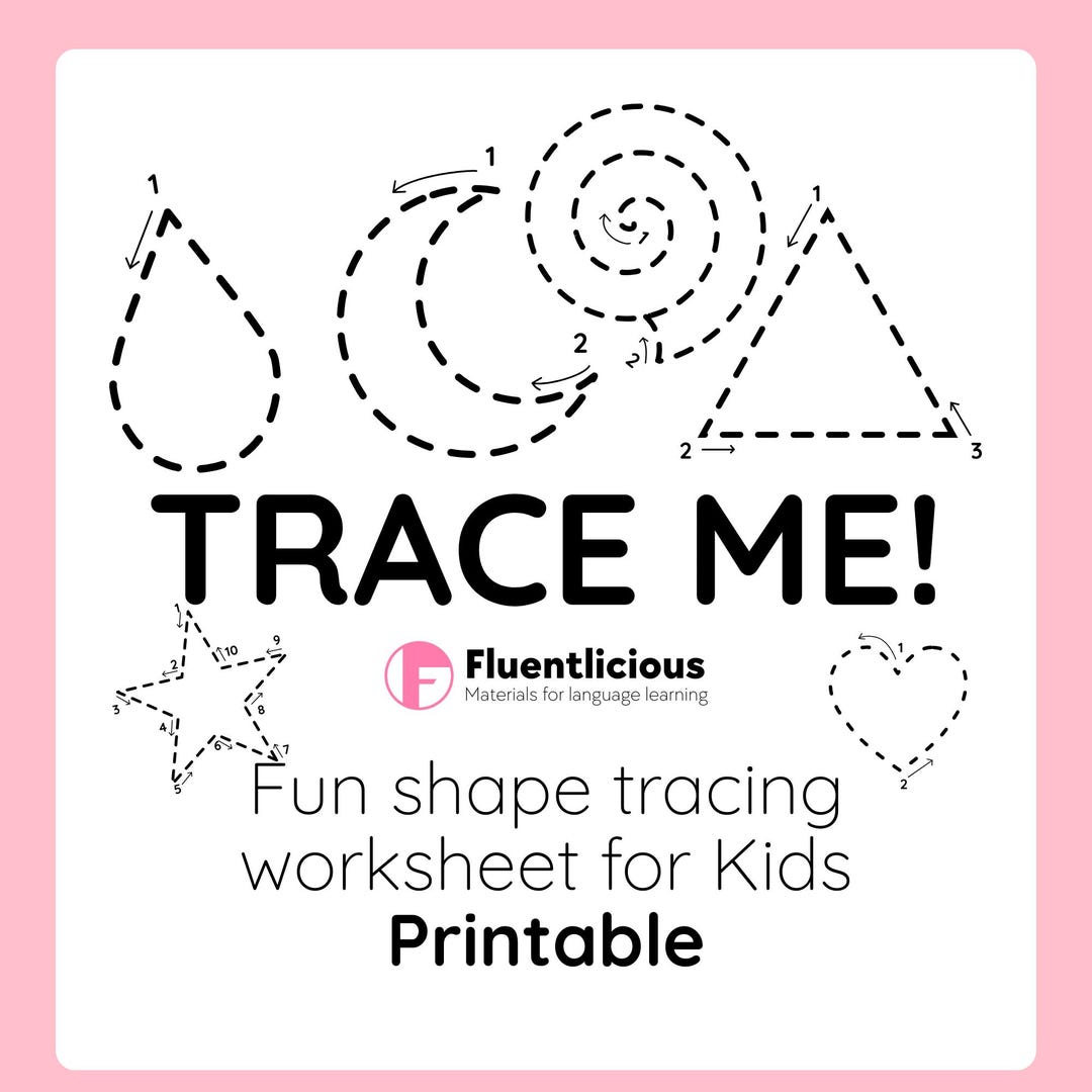 Shape Tracing Worksheets for Kids (part 1) | Basic Shapes Tracing Pack ...