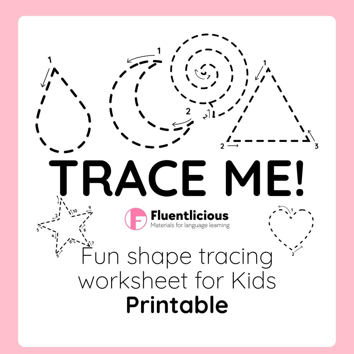 Shape Tracing Worksheets for Kids (part 1) | Basic Shapes Tracing Pack ...