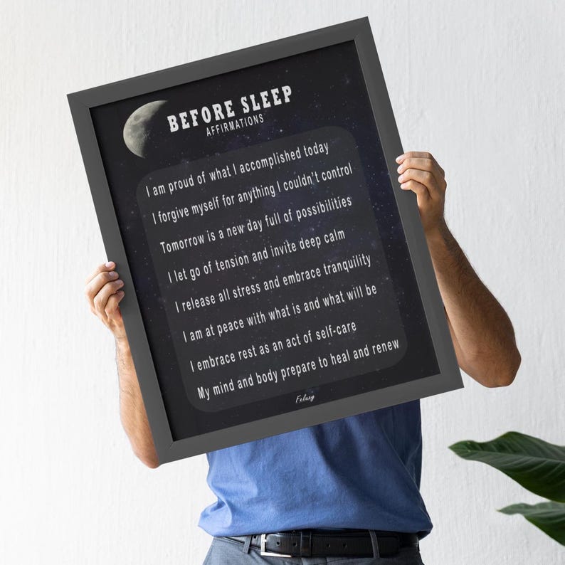 Teacher Affirmations Poster: Mindful Night Quotes, Relaxation Print ...