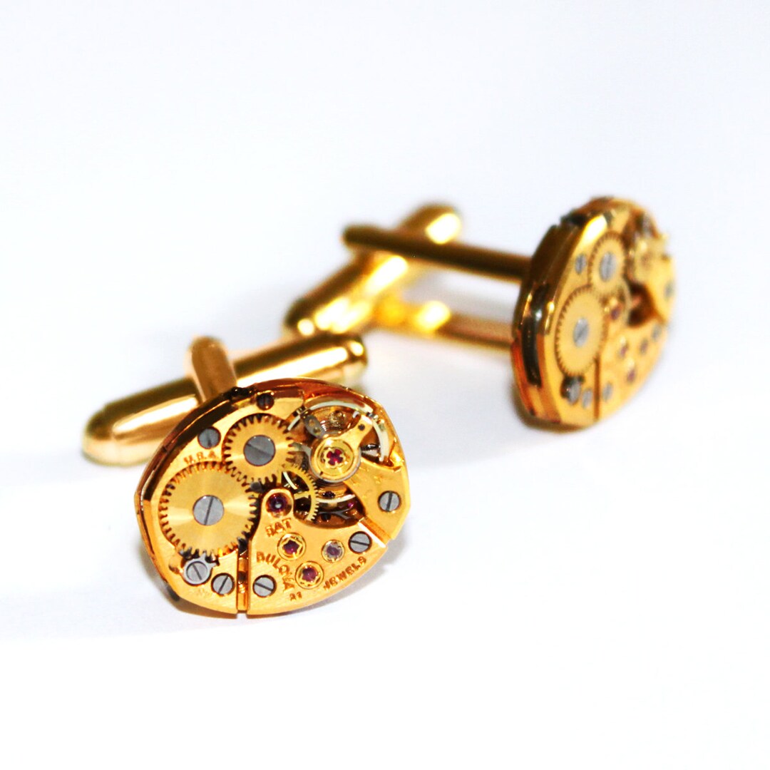 Men Gift - BULOVA Men Watch Cufflinks - Matching Vintage Watch Movement ...