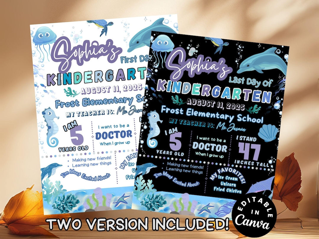 Under the Sea First Day of School Sign Ocean Theme Back to School ...